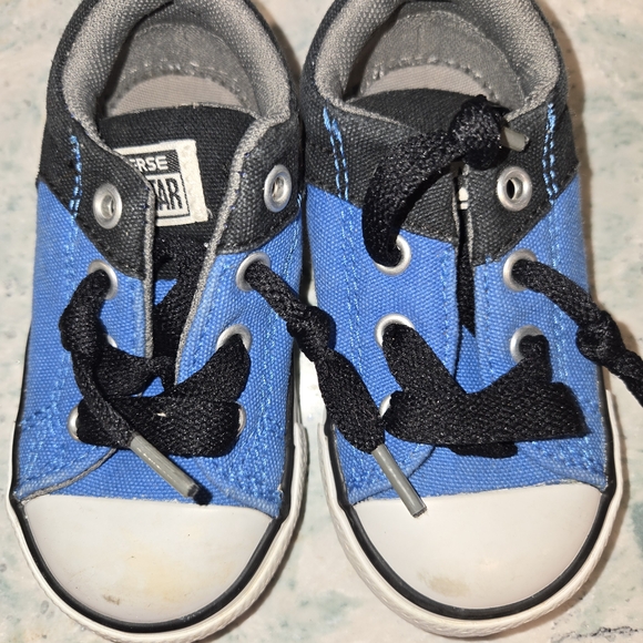 Converse | Shoes | Converse Kids Black And Blue Sneakers | Poshmark